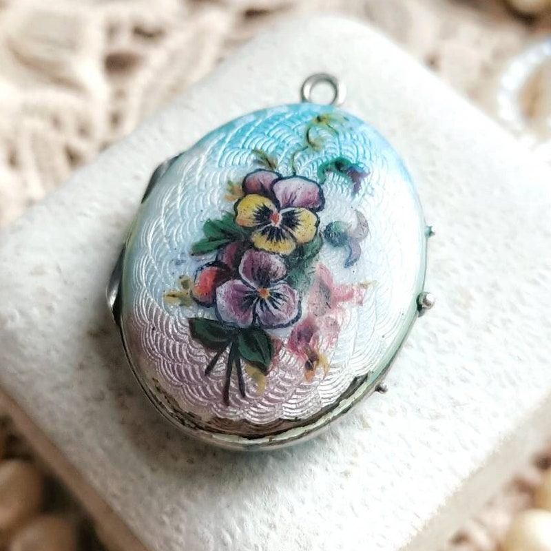 Enamel Locket - Etsy