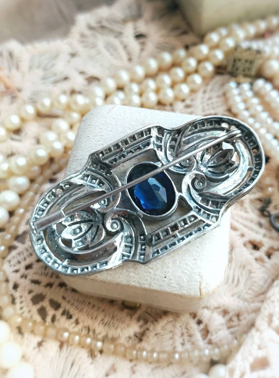 Beautiful BIG Antique French c1920 Silver & Diamond P… - Gem