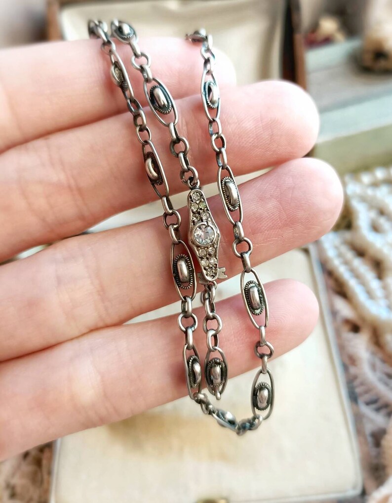 RARE Beautiful Antique French C1910s Ornate Silver Chain - Etsy