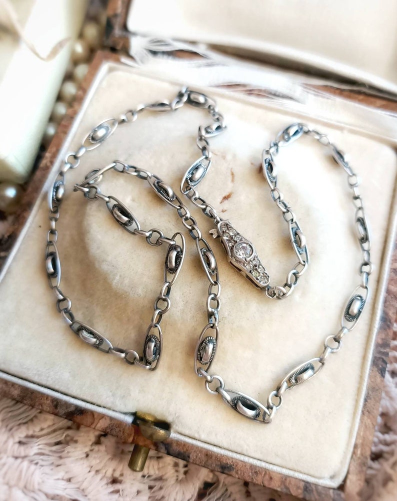 RARE Beautiful Antique French C1910s Ornate Silver Chain - Etsy