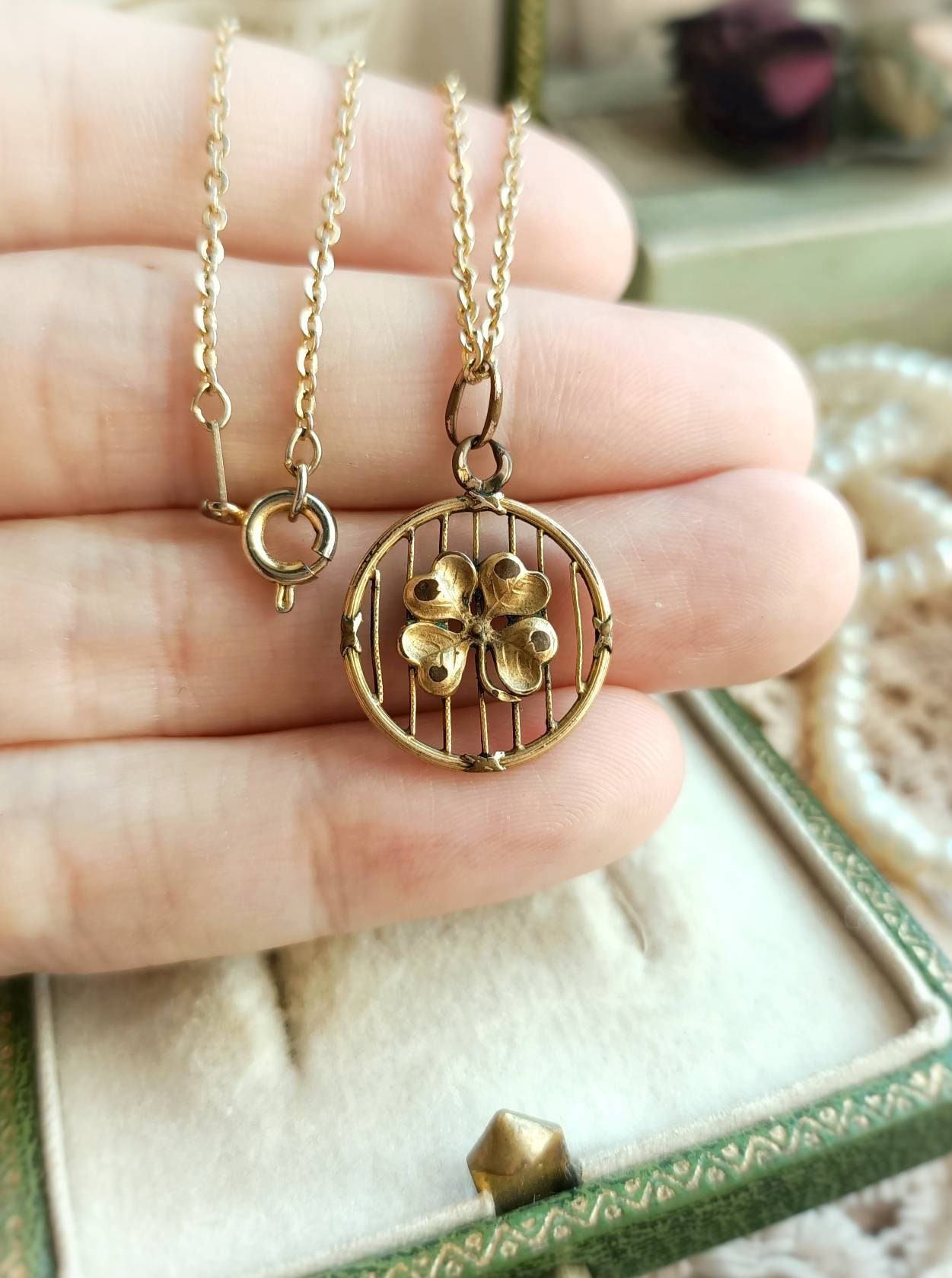 Rare Beautiful French Antique Gold Filled Four-leaf Clover | Etsy