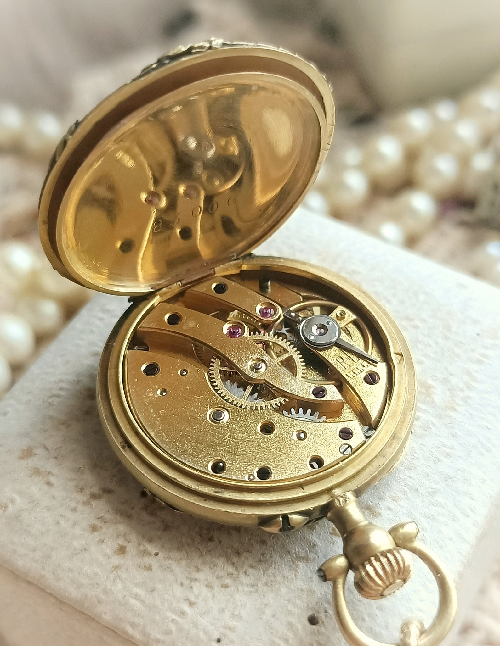 Beautiful French Antique 18k Gold & Diamonds Pocket Watch, C1900s ...