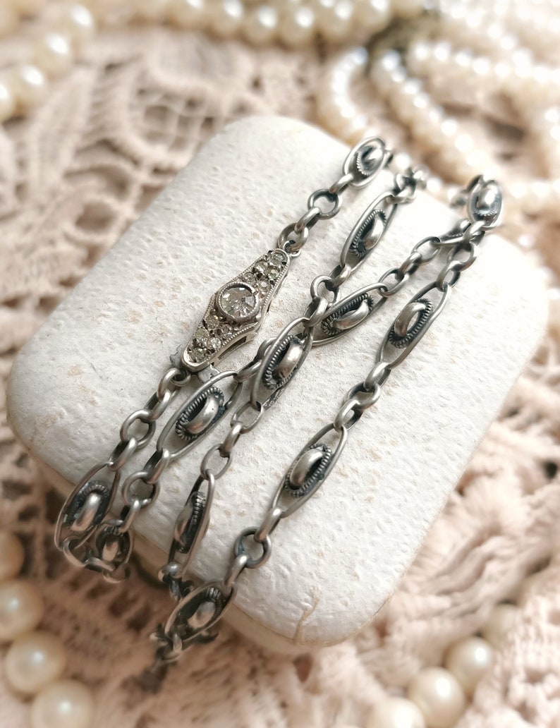 RARE Beautiful Antique French C1910s Ornate Silver Chain - Etsy