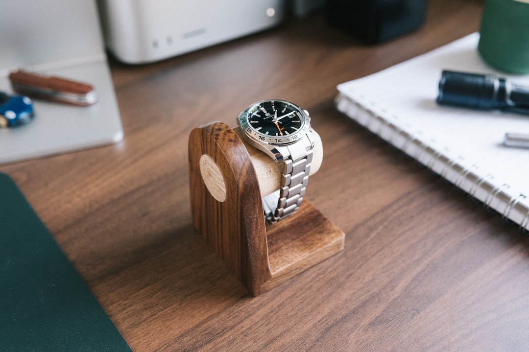 Walnut Wood Watch Stand: Handmade Timepiece Display, USA Made ...