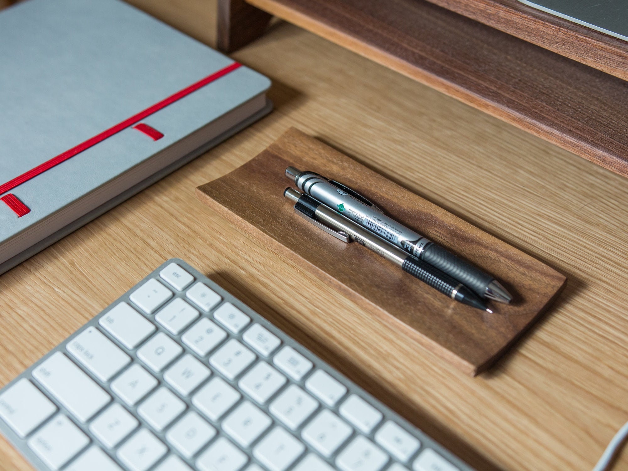 Walnut Pen & Jewelry Tray: Desk Organizer, Pencil Holder, Valet Tray - Etsy