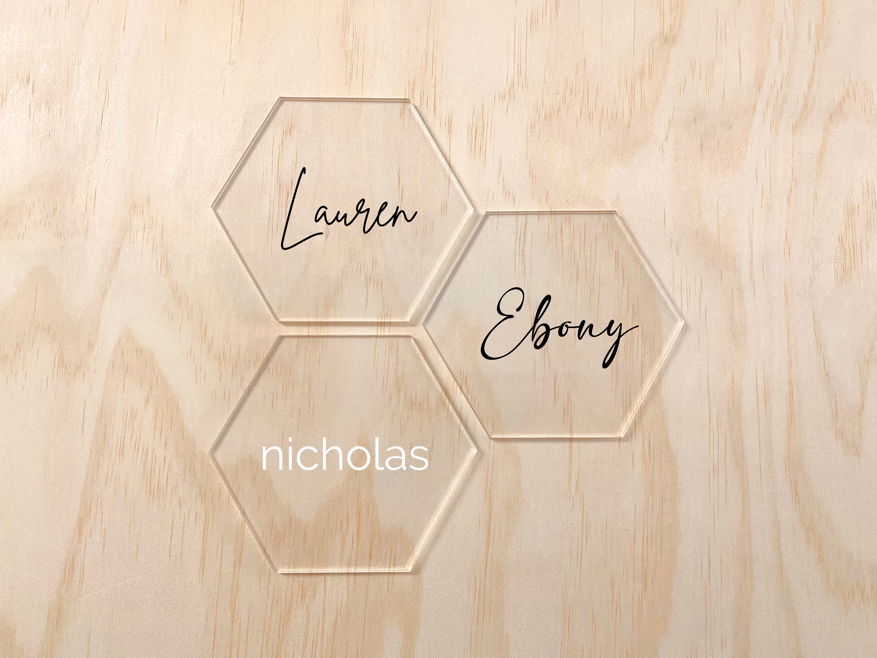 Personalised Acrylic Name Cards/Wedding Favours/Acrylic Name | Etsy