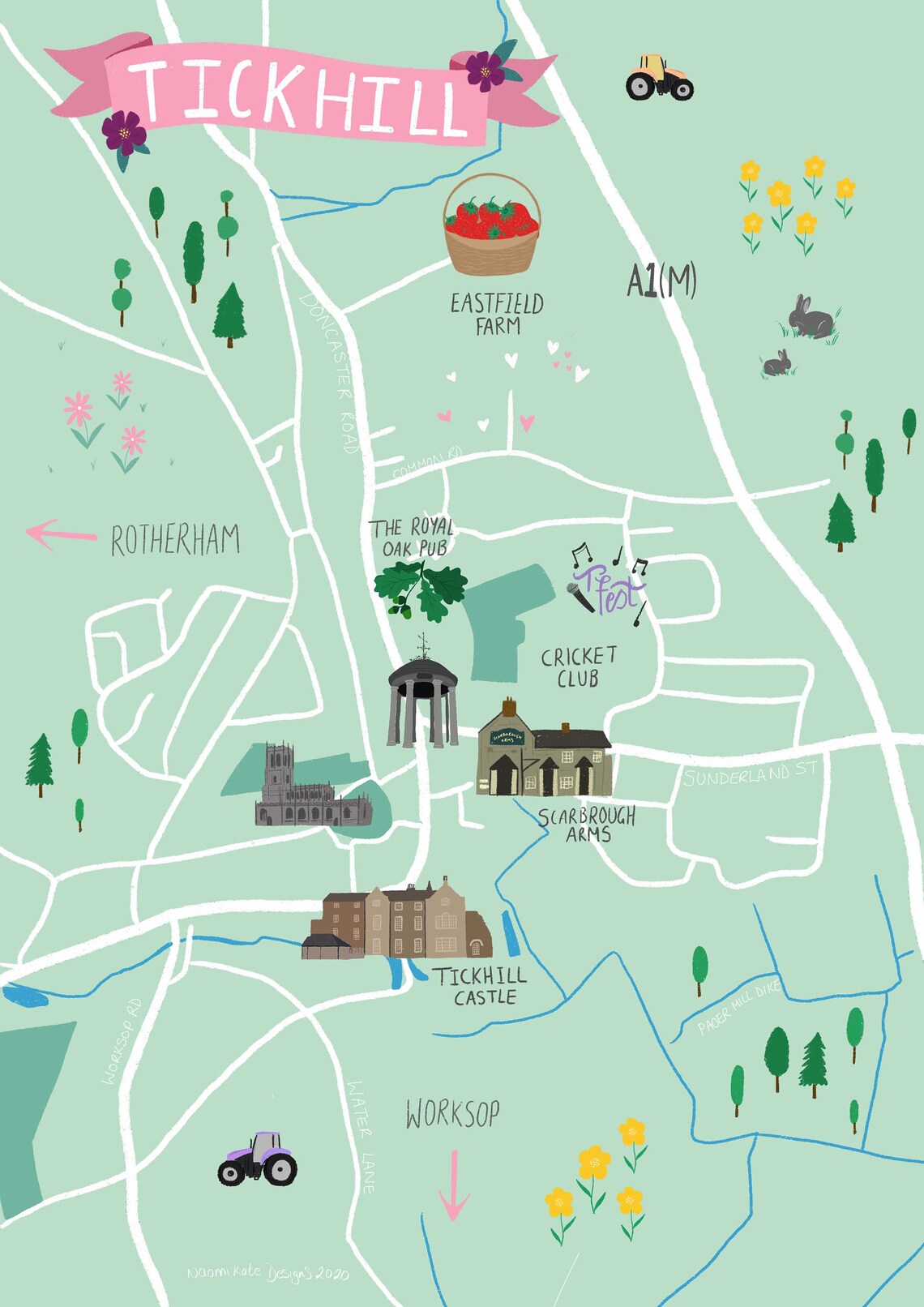 A4 Tickhill Map - Etsy