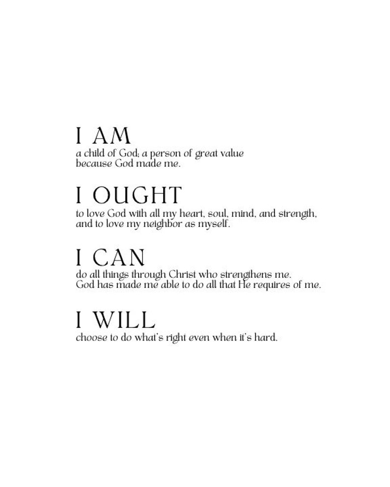 Classroom Decor Charlotte Mason I Am I Ought I Can I Will Homeschool ...