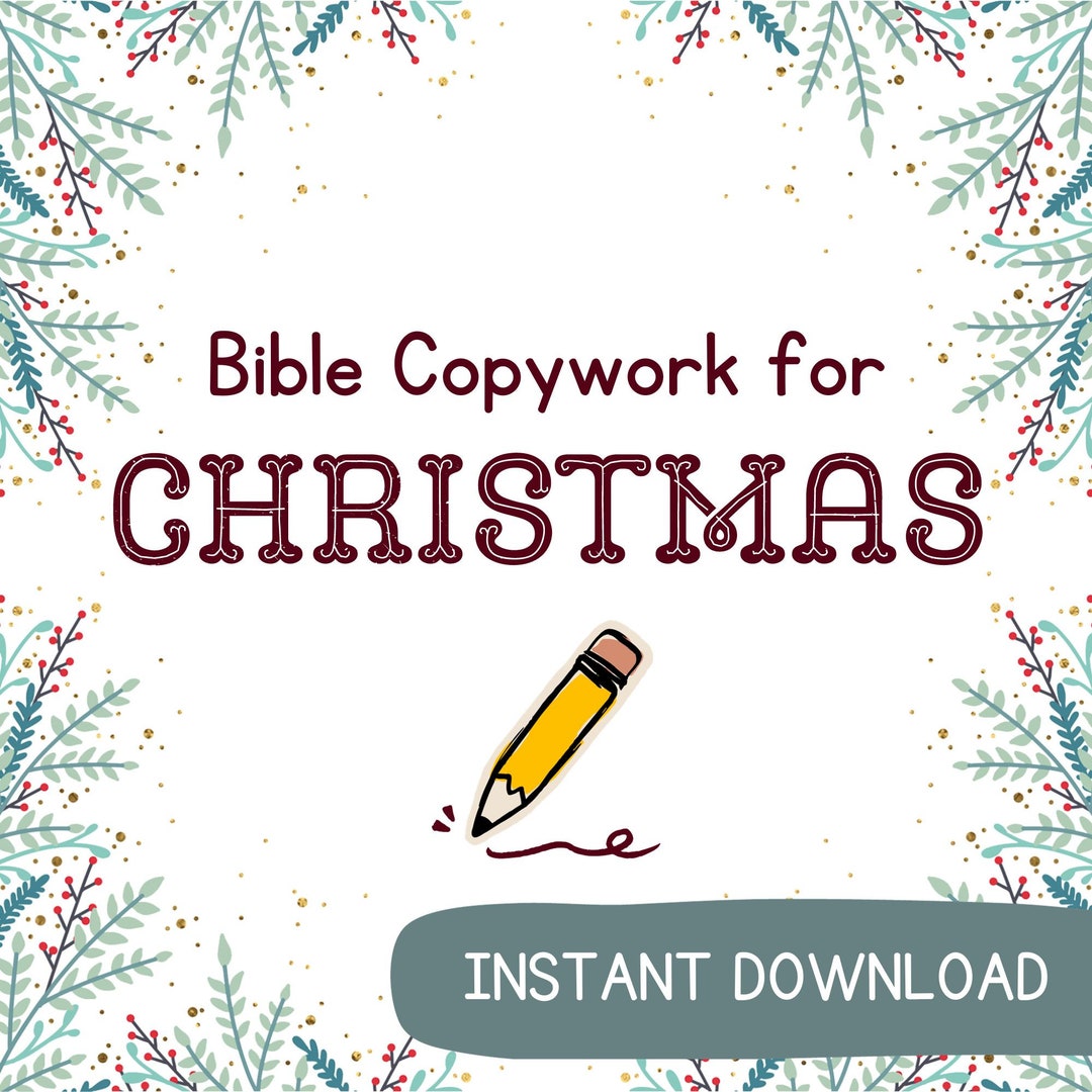 Christmas Copywork Advent Bible Handwriting Practice Homeschool ...