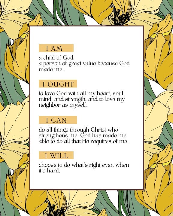 Classroom Decor Charlotte Mason I Am I Ought I Can I Will Homeschool ...