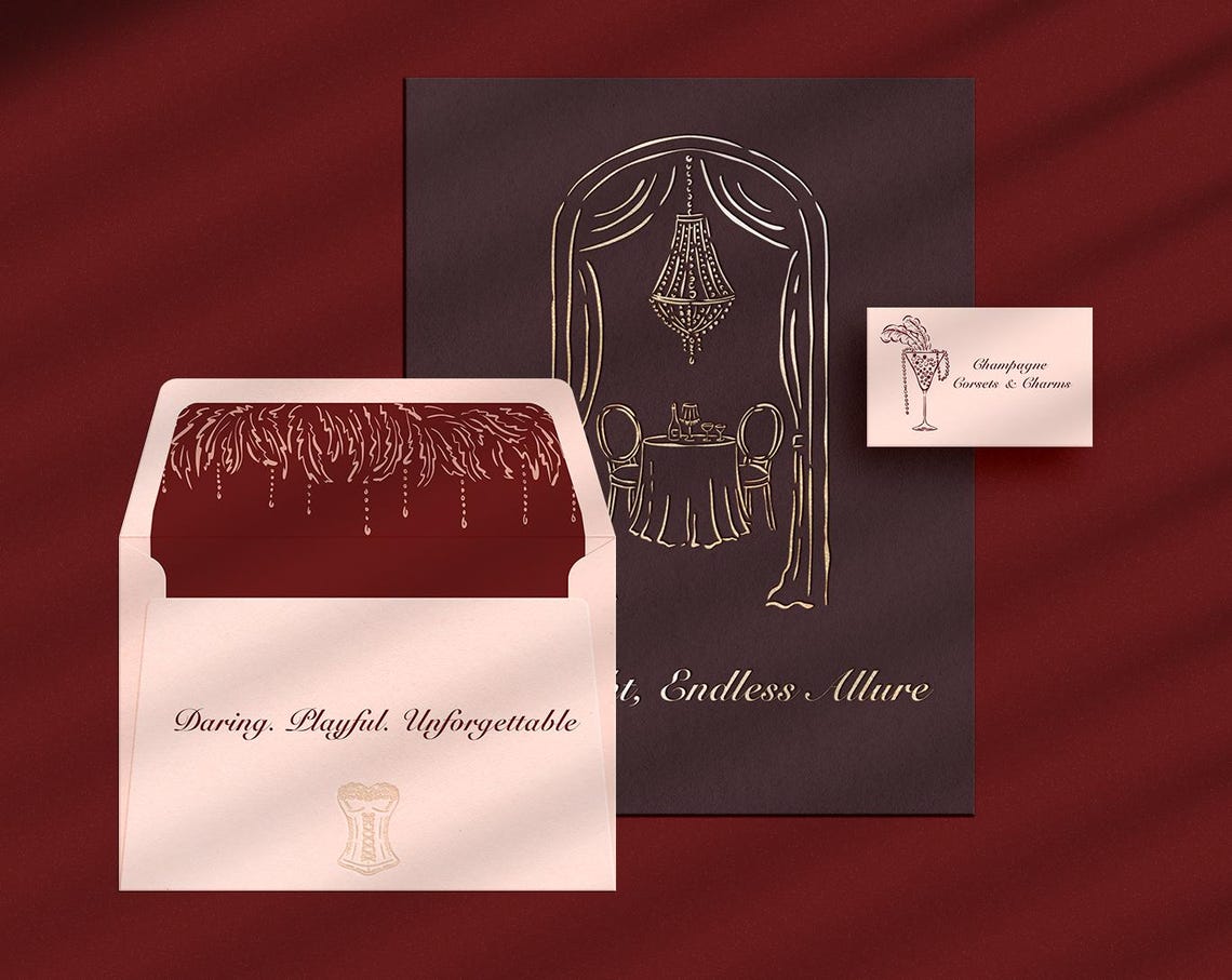 Hand Drwn Illustration for Burlesque Bachelorette Party in SVG, Cabaret ...