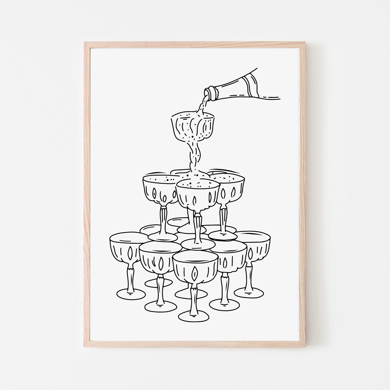 Flowing Champagne Tower Illustration in SVG, Champagne Tower Clipart ...