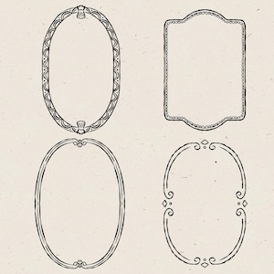 Hand Drawn Whimsical Wedding Frames 5x7 Inches in SVG, Hand Drawn ...