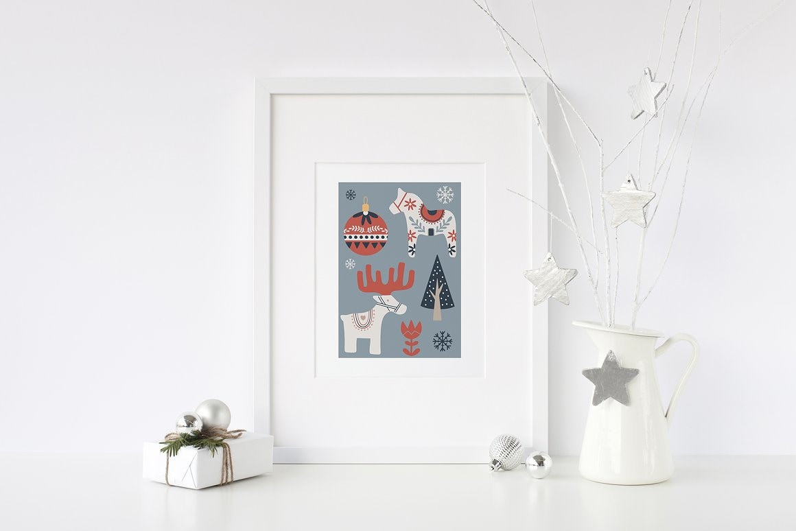 Scandinavian Christmas Clipart Nordic Hygge Clipart | Etsy