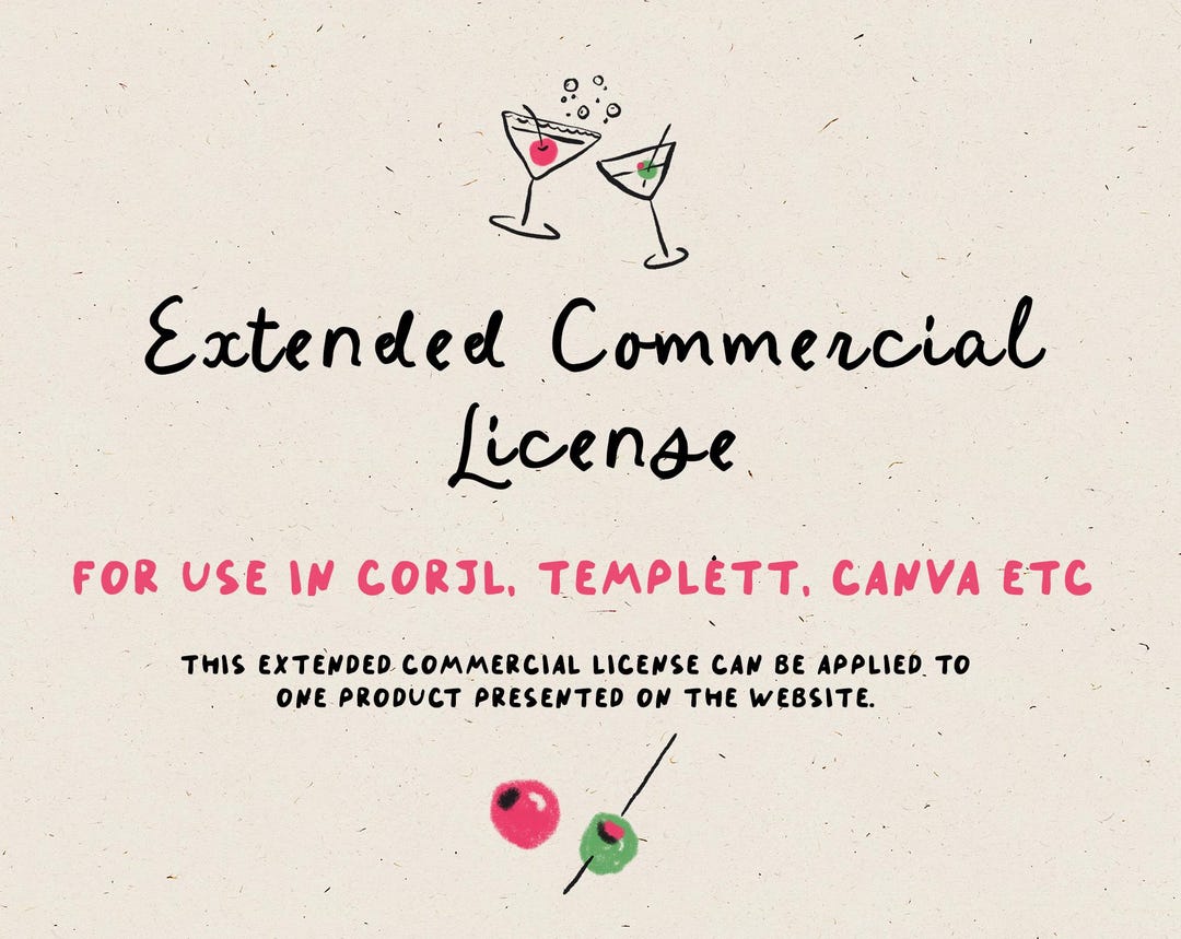 Extended Commercial License for One Clipart (for Templett, Corjl, Canva ...