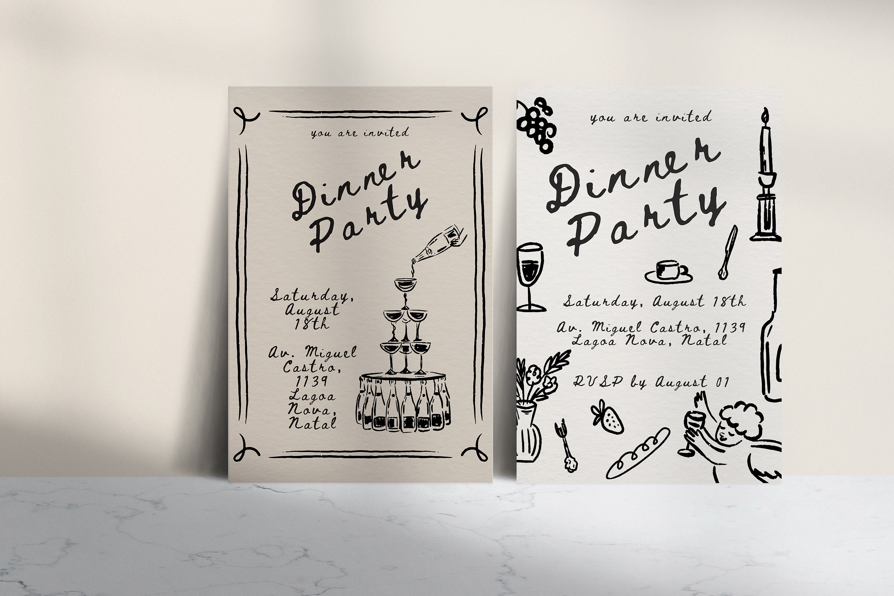 Quirky Frame Clipart 5x7 in SVG, Hand Drawn Border for Wedding ...