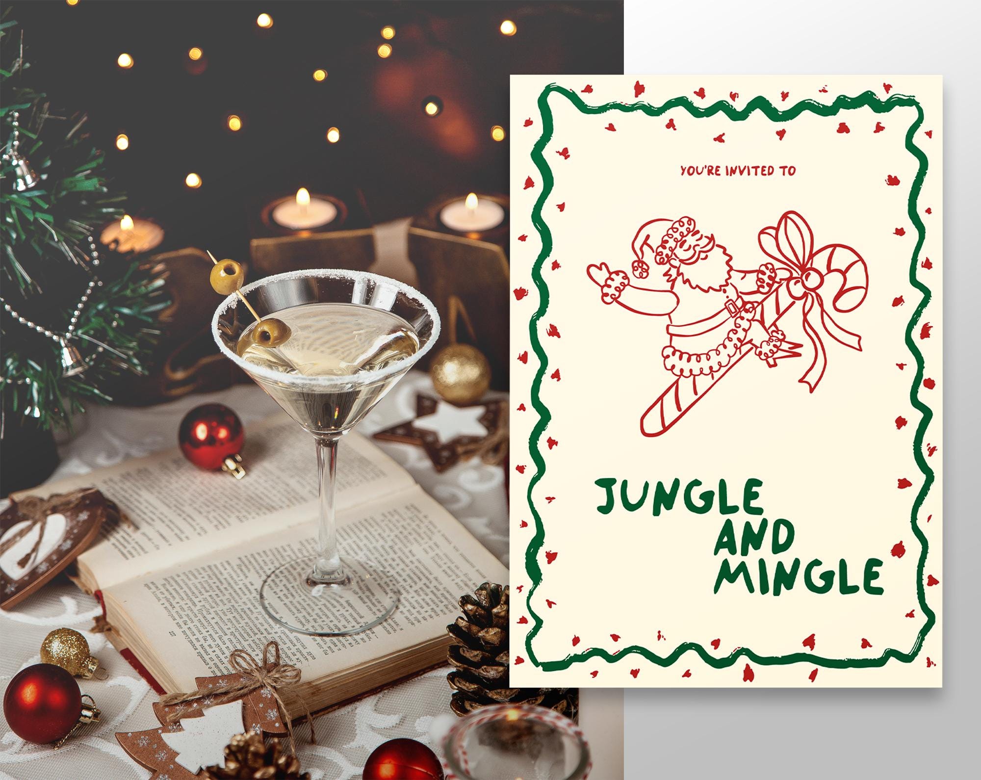 Santa Claus With Candy Cane Illustration in Whimsical Style, Christmas ...