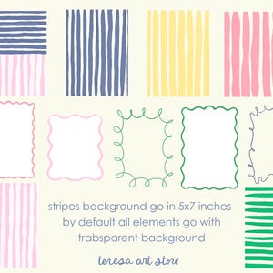 Hand Drawn Wavy Border Clipart, Scallop Frame for Wedding Invitation ...