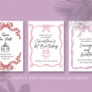 Hand Drawn Wedding Ribbon Border With Bow Clipart in SVG, Editable in ...