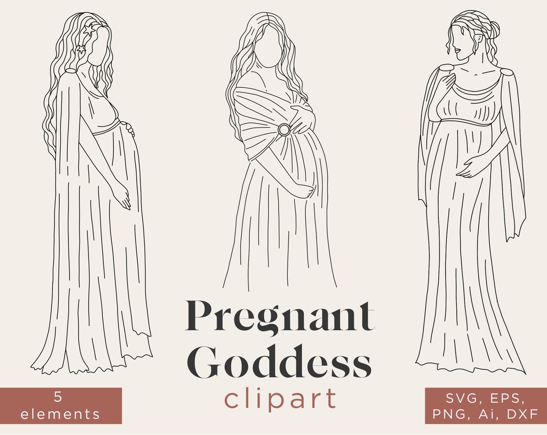 Preganant Greek Goddess Clipart in SVG Digital Pregnancy - Etsy Canada