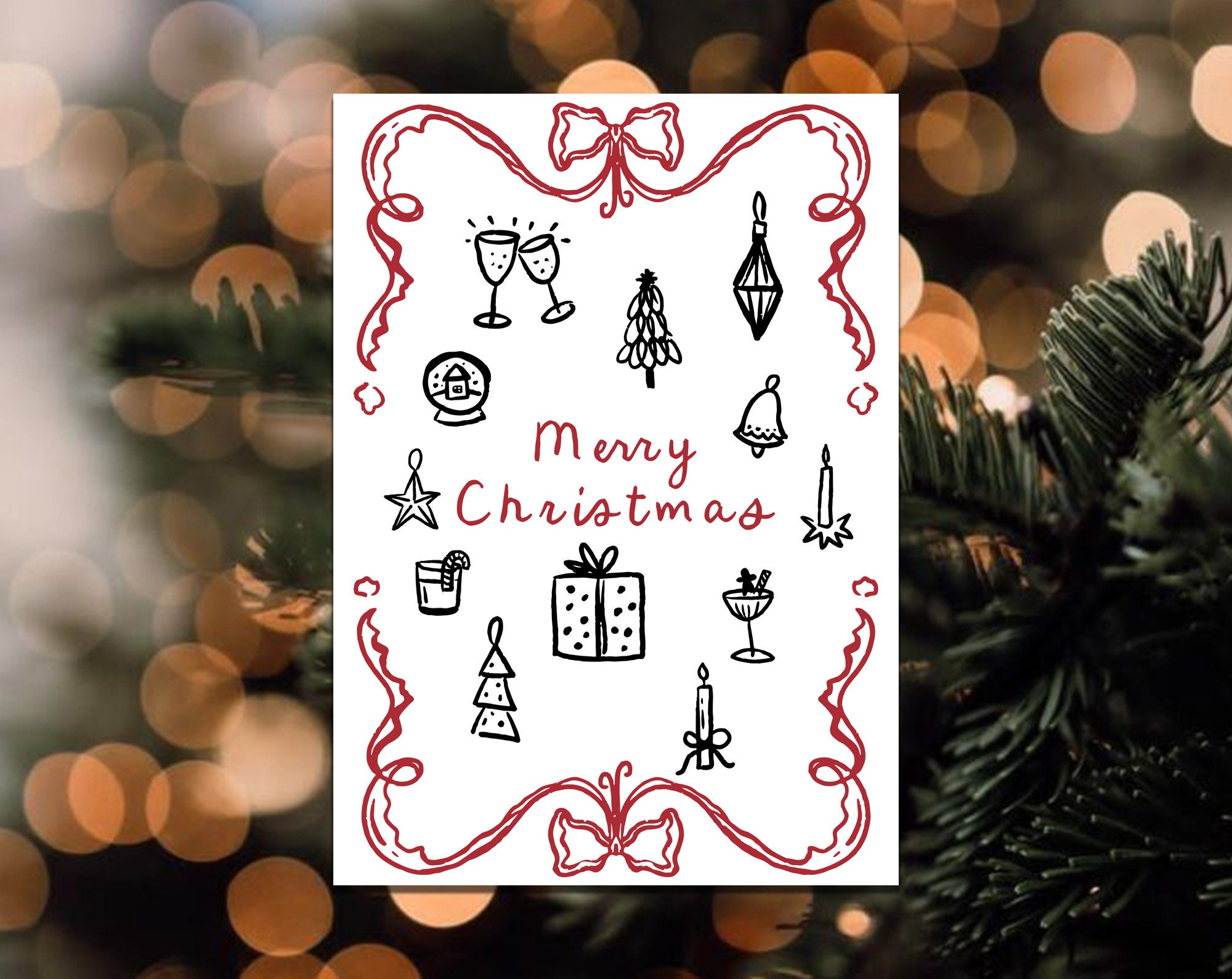 Hand Drawn Whimsical Christmas Clipart in SVG, Winter Doodle Bundle ...