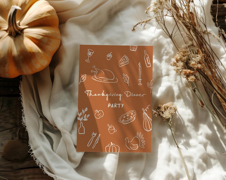 Hand Drawn Thanksgiving Doodle Clipart in Whimsical Style, Thanksgiving ...