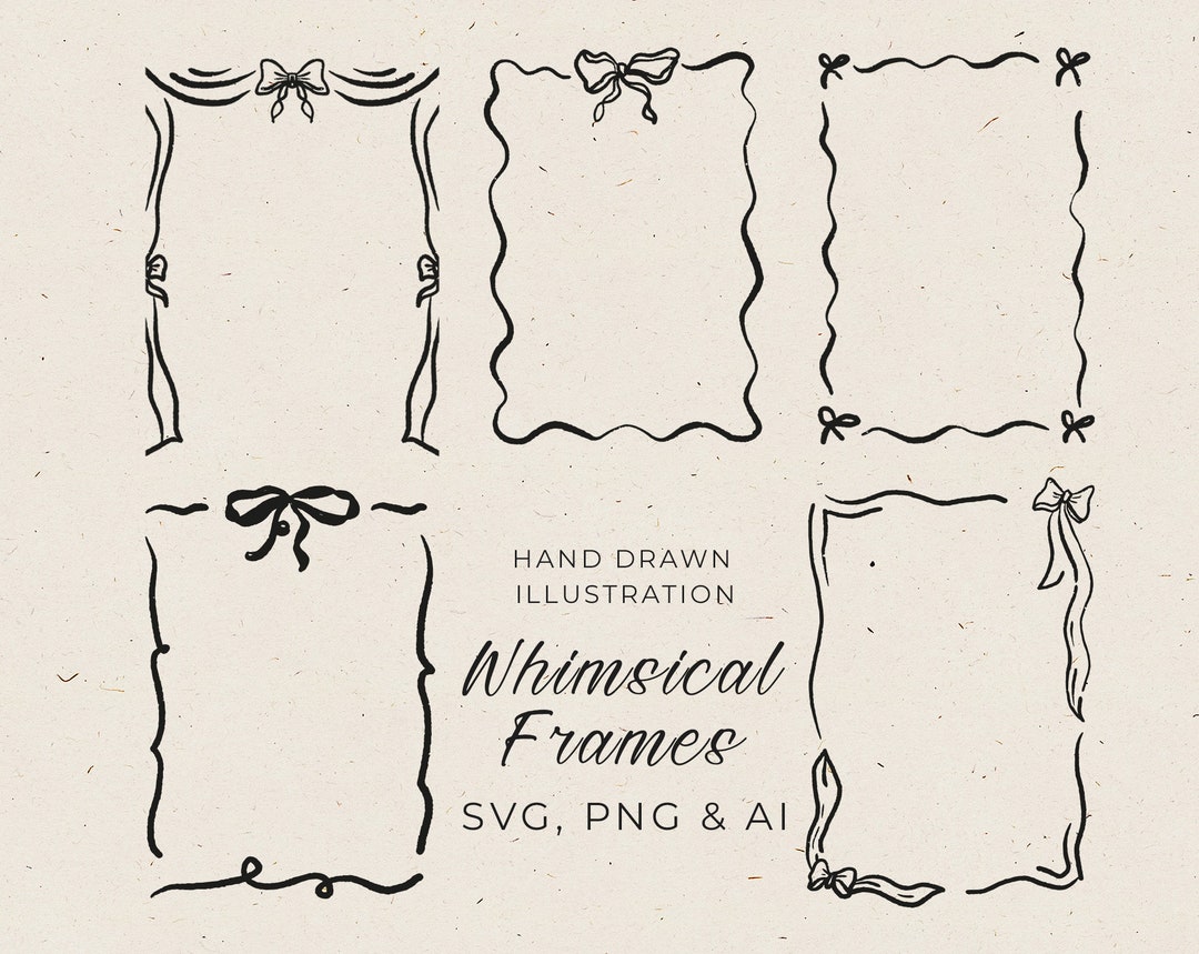 Whimsical and Quirky Hand Drawn Border and Frames for Wedding ...