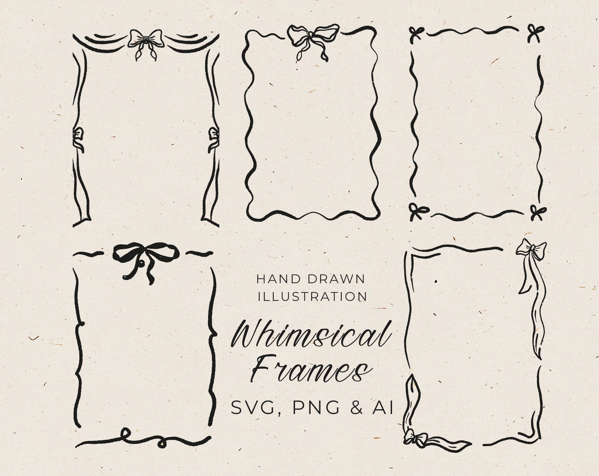 Whimsical and Quirky Hand Drawn Border and Frames for Wedding ...
