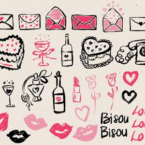 Hand Drawn Valentine's Day Illustrations for Greeting Cards in ...