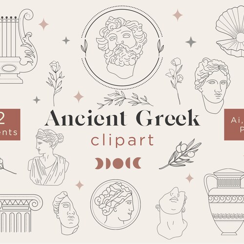 Greek Mythology Clipart Watercolor Digital Download Greece - Etsy
