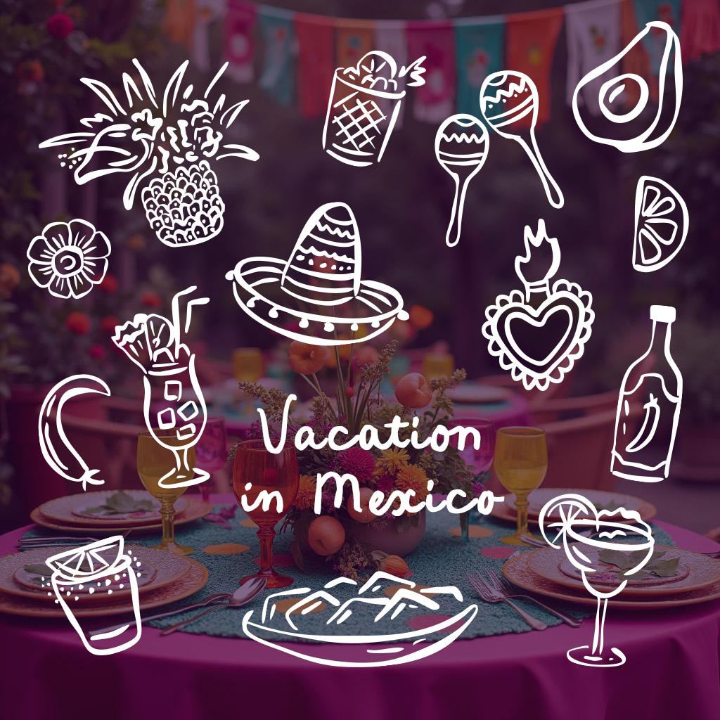 Hand Drawn Mexico Food Doole Illustrations in Whimsical Style, Mexican ...