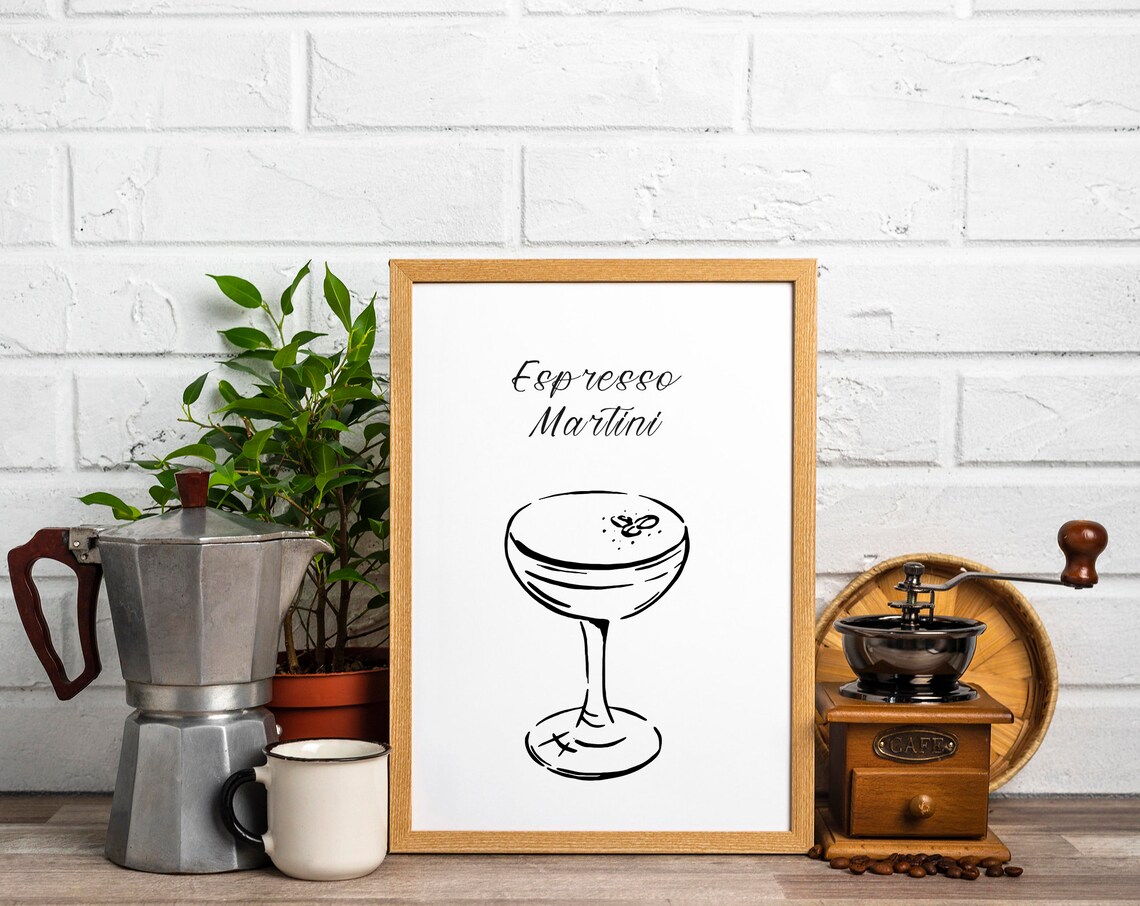 Espresso Martini Illustration in SVG, Sketch of Espresso Martini ...