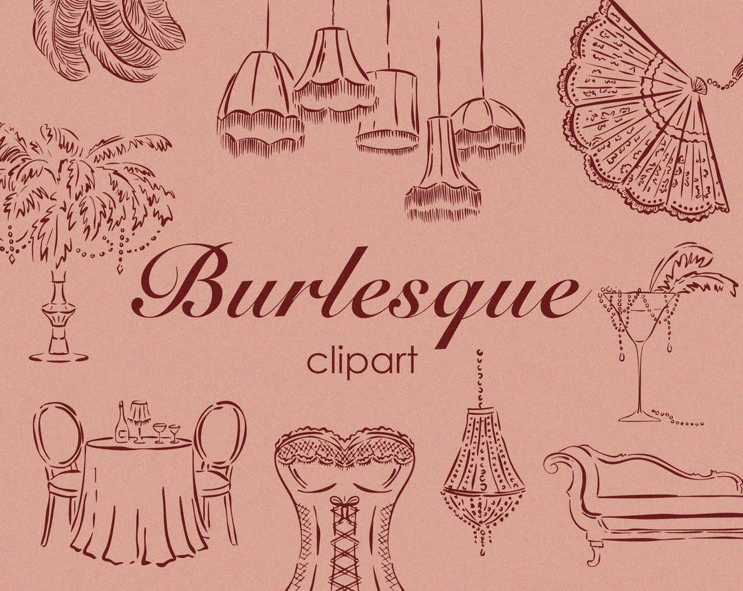 Hand Drwn Illustration for Burlesque Bachelorette Party in SVG, Cabaret ...