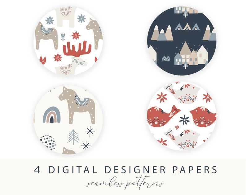 Scandinavian Digital Paper Scrapbook Paper Seamless - Etsy