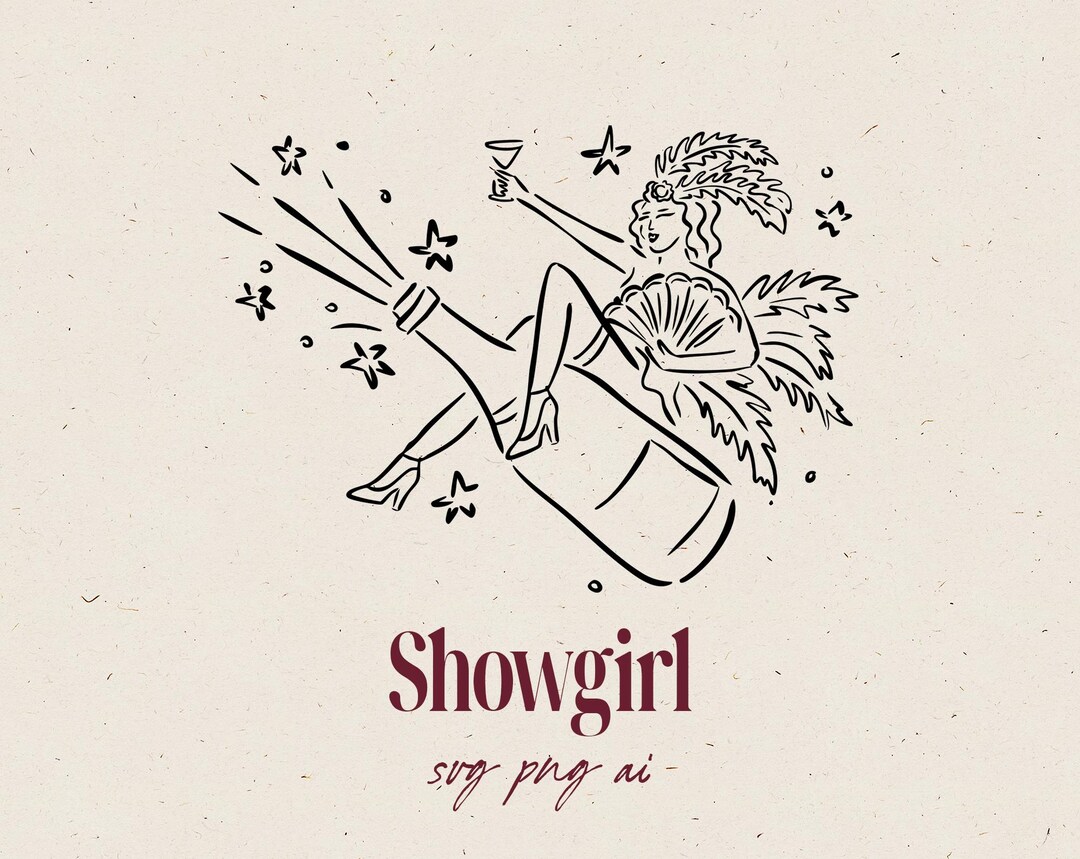 Hand Drawn Illustration of Showgirl for Bachelorette in SVG Format ...