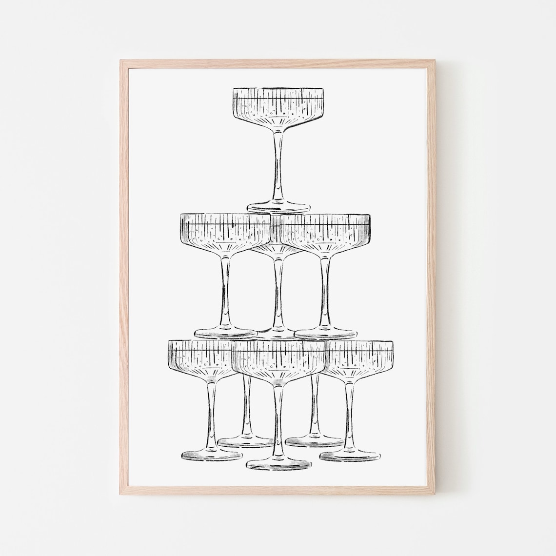 Hand Drawn Champagne Tower Illustration in PNG Wedding Menu - Etsy