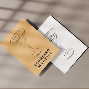 Espresso Martini Illustration in SVG, Cocktail Poster Wall Art Print ...