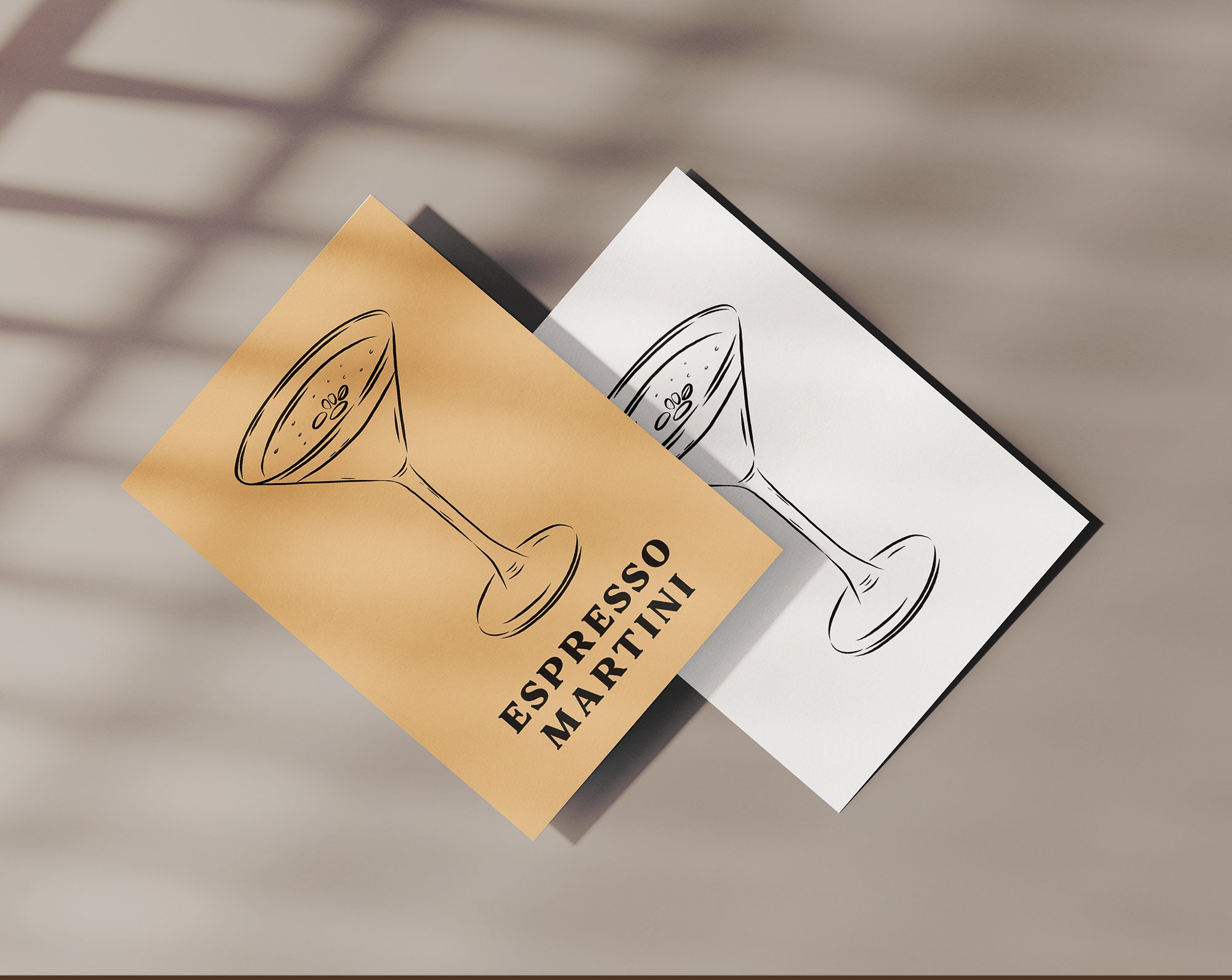 Espresso Martini Illustration in SVG, Cocktail Poster Wall Art Print ...