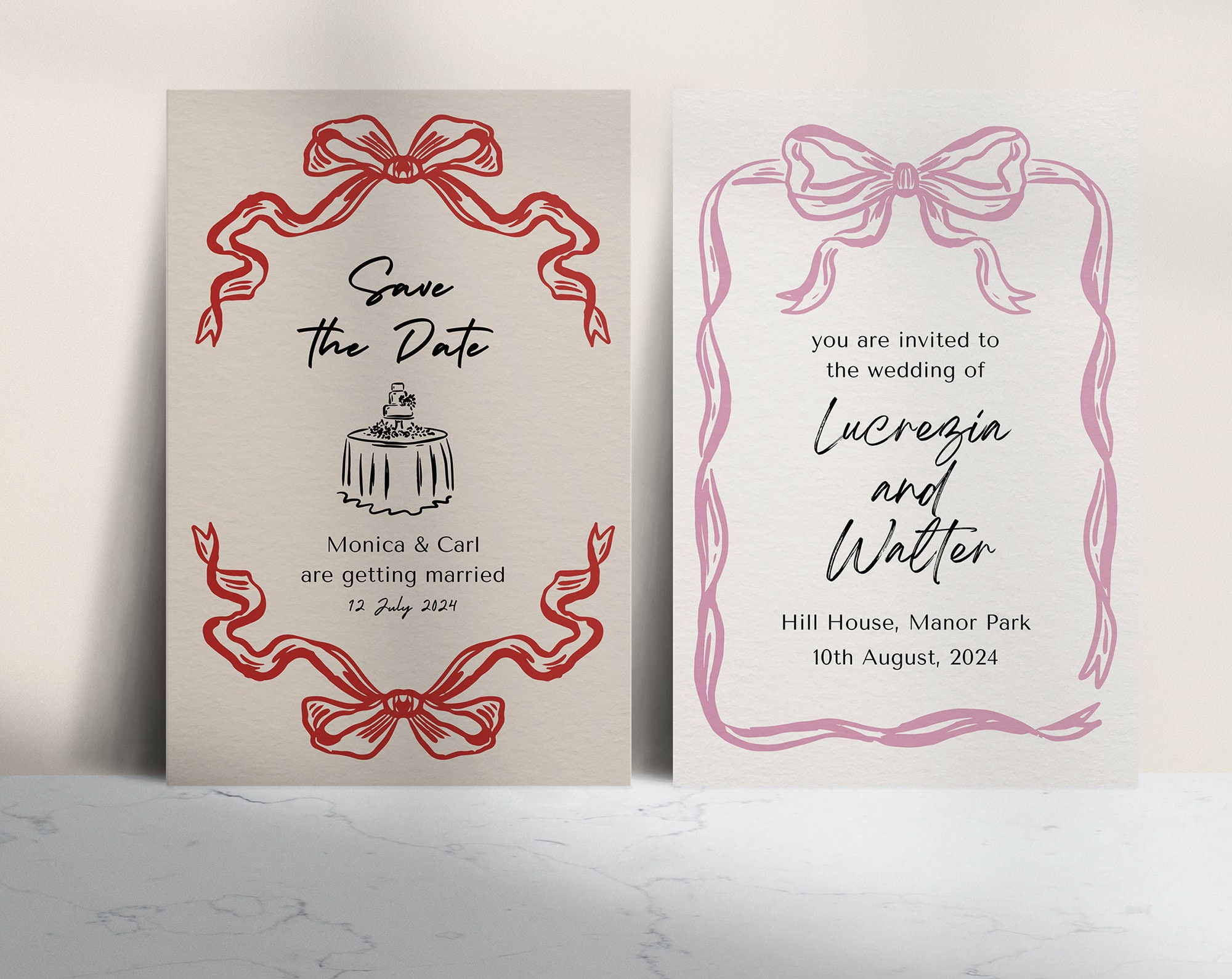 Hand Drawn Wedding Ribbon Border With Bow Clipart in SVG, Editable in ...