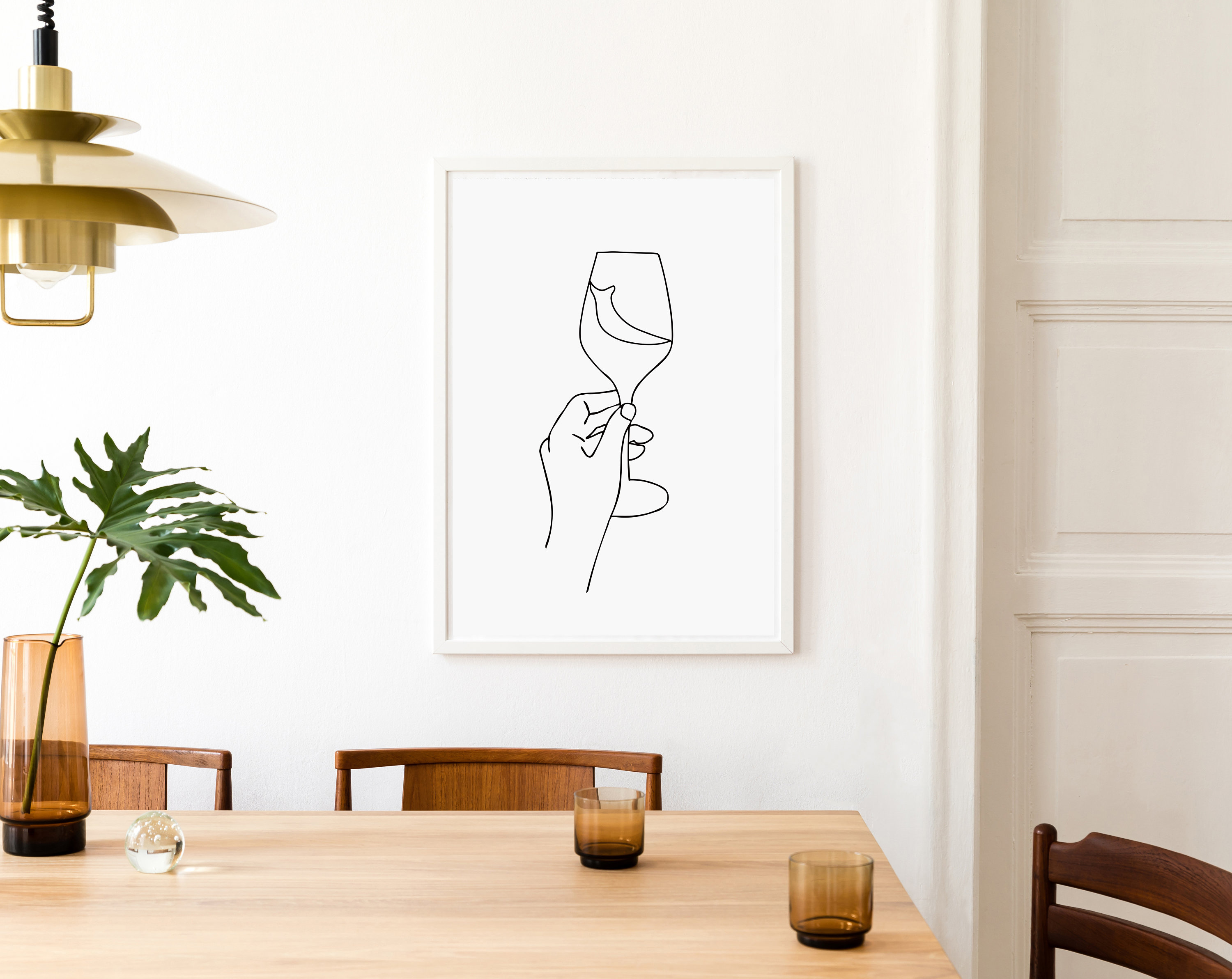 Glass of Wine Single Line Art Wine Tasting Print Feminine - Etsy