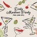 Hand Drawn Illustration Dirty Thirty Martini Party Invitation, Martini ...