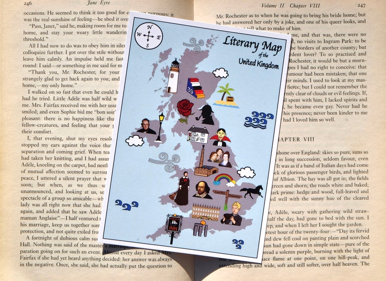 Literary Map of the United Kingdom Postcard Bookish Postcard | Etsy UK Literary Map of the United Kingdom Postcard Bookish Postcard | Etsy UK