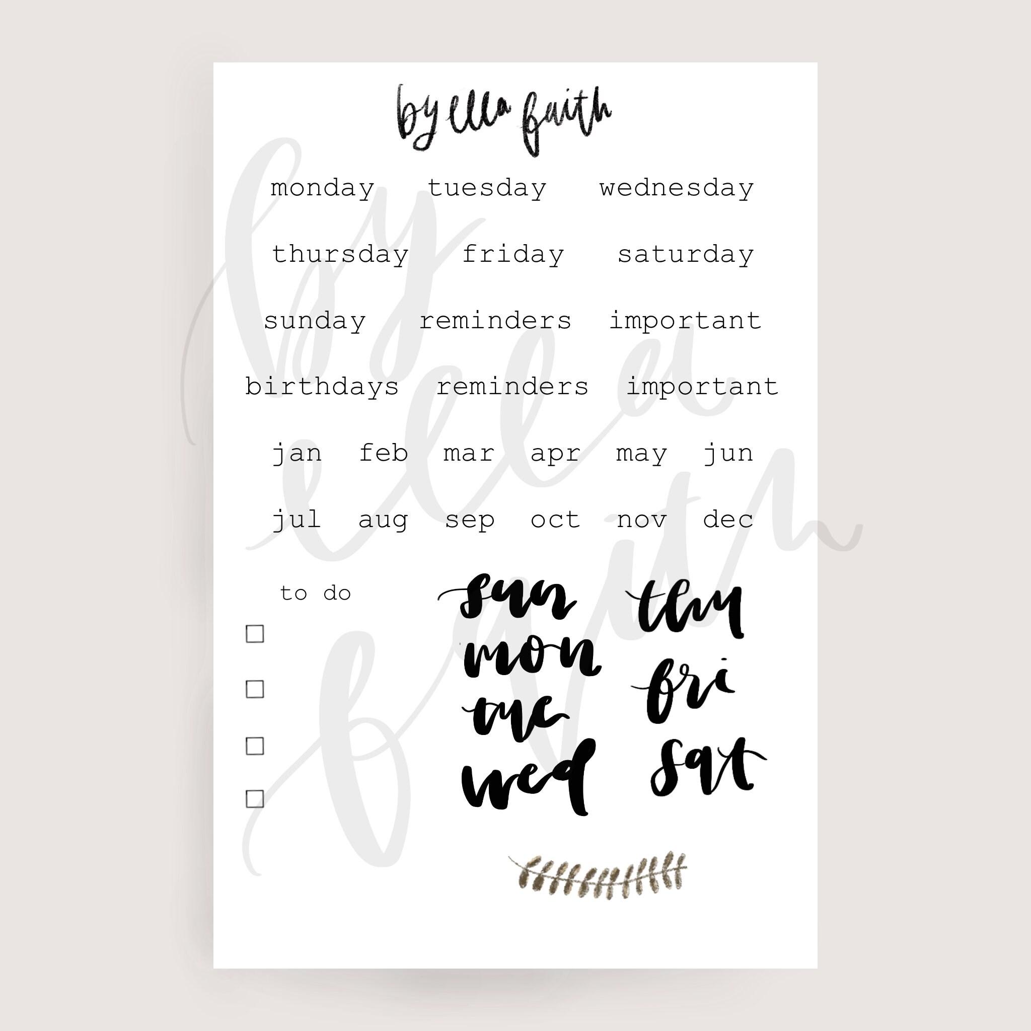 Planner Sticker Sheet for a Journal Planner Notebook | Etsy