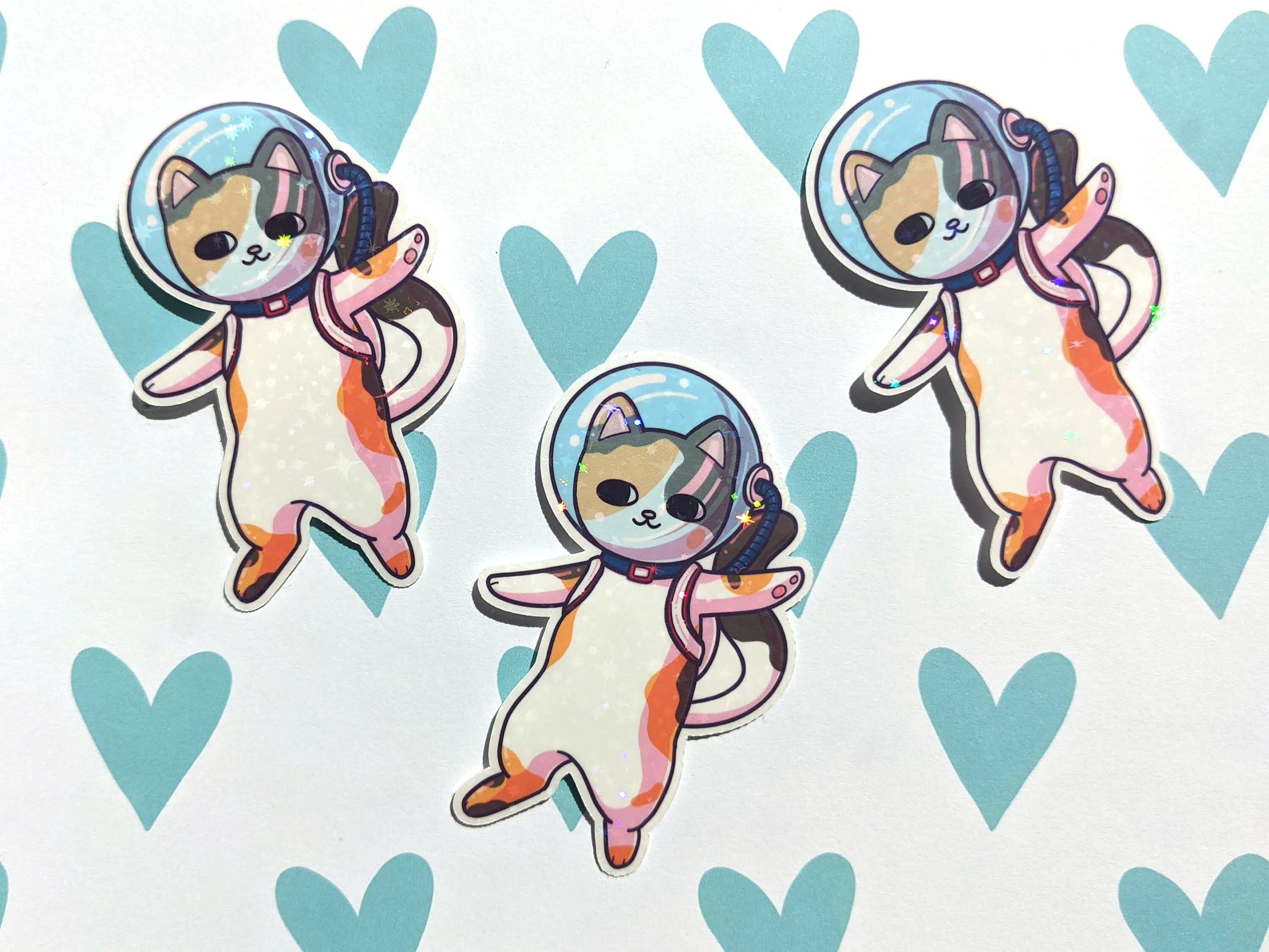 HOLO CATSTRONAUT Sticker / 7.5cm Glossy Vinyl Die-cut Sticker - Etsy ...