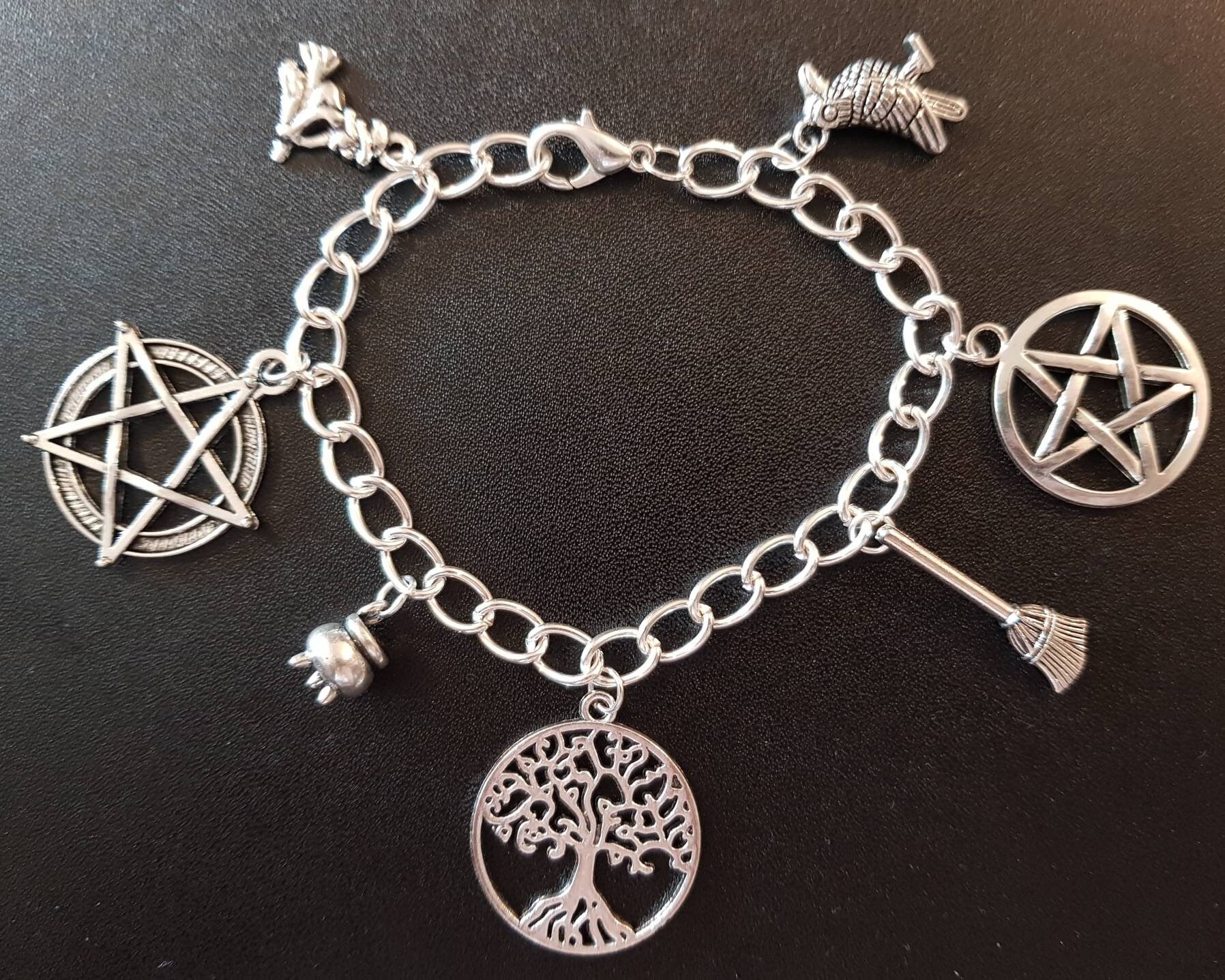 Handmade Pagan, Wicca, Witchcraft Charm Bracelet - Etsy.de