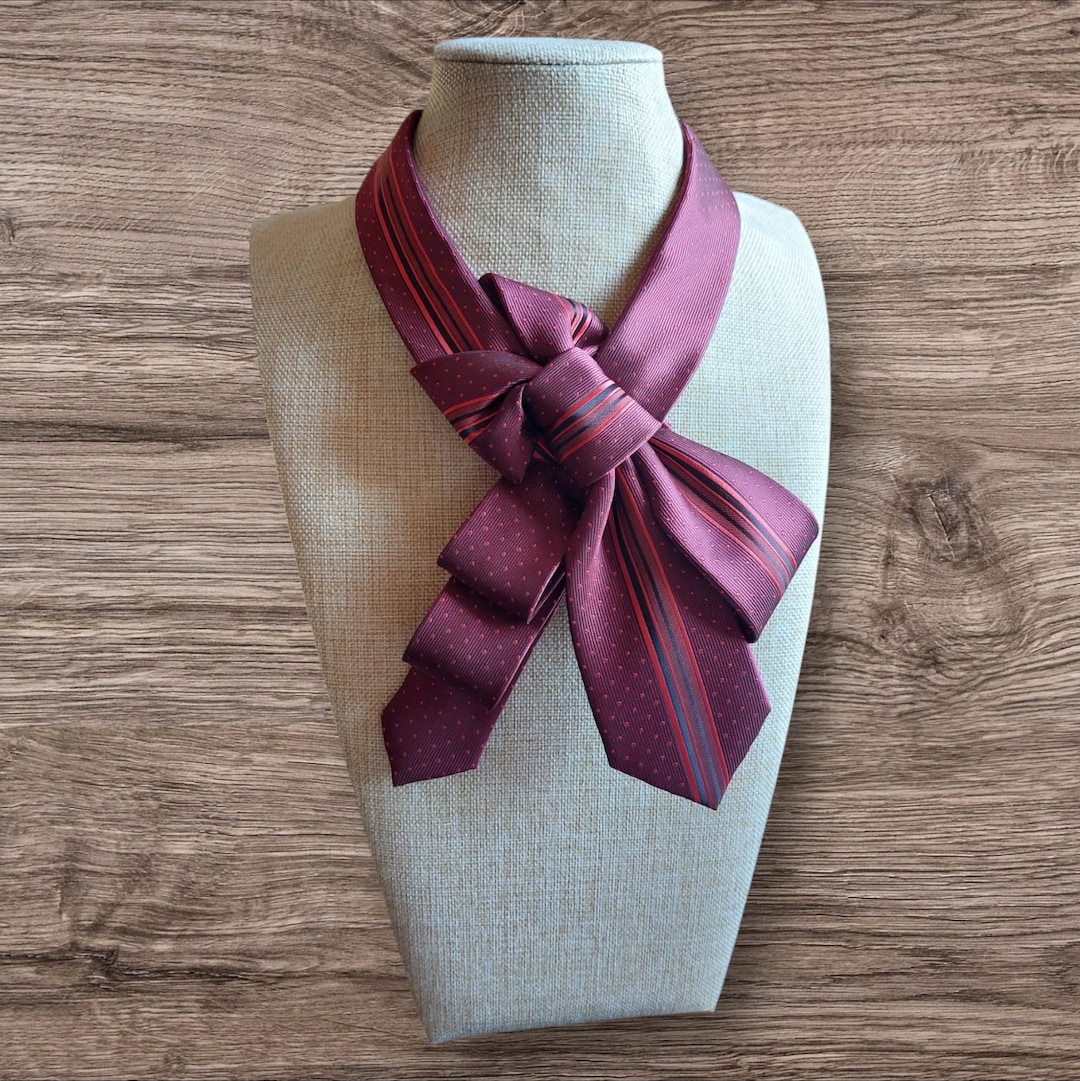 Necktie Necklace for Women - Handmade Tie Style Pendant - Unique ...