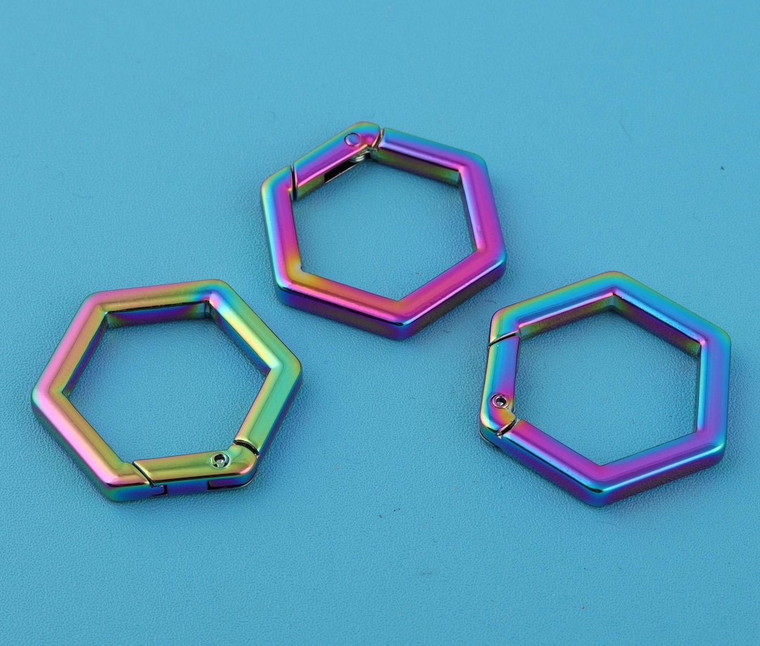 Rainbow Hexagonal Spring Clip: 25mm Metal Bag Clasp - Etsy