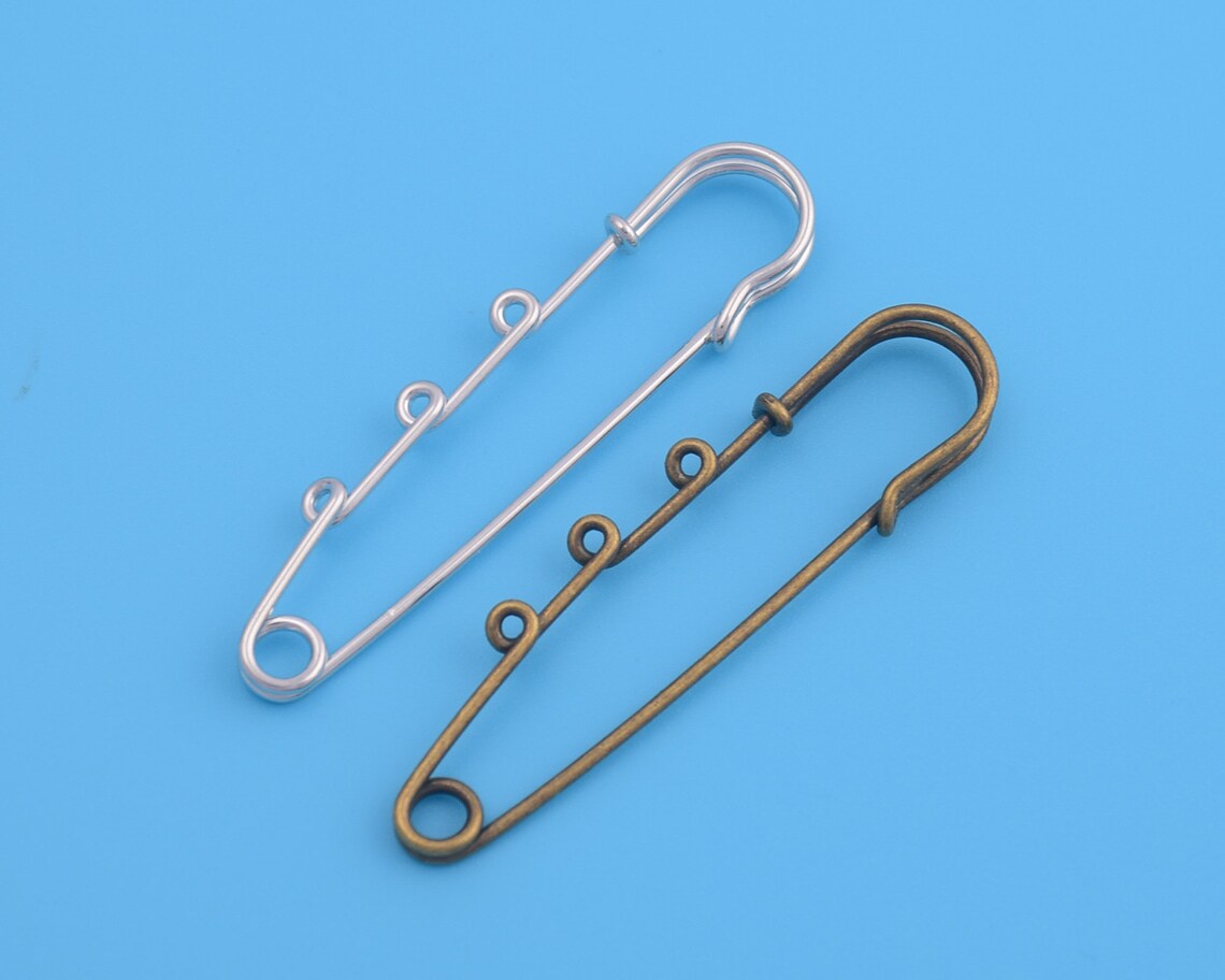 70mm Length Safety Pins With Three Loops Coil Craft Brooch - Etsy