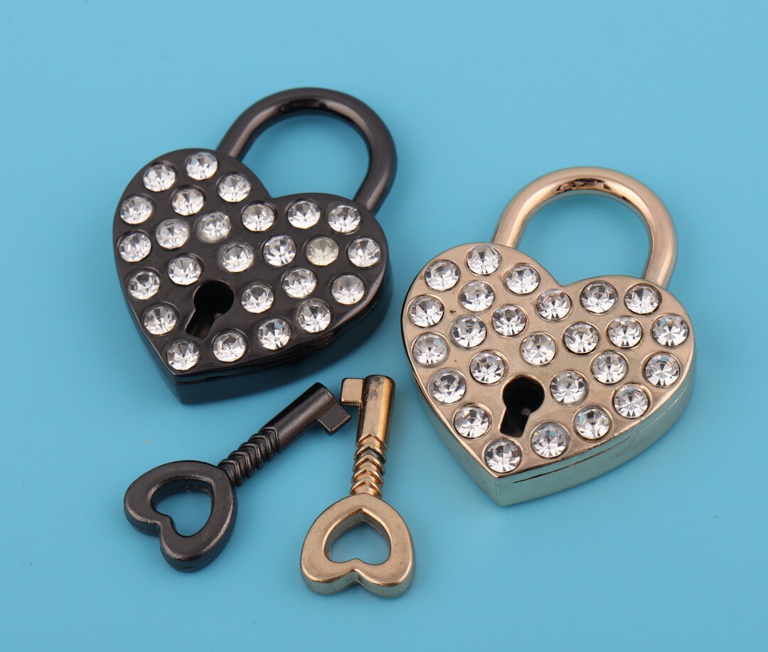 3930mm Heart Bag Lock Purse Lock With Key Shaped Padlocks Handbag Lock ...