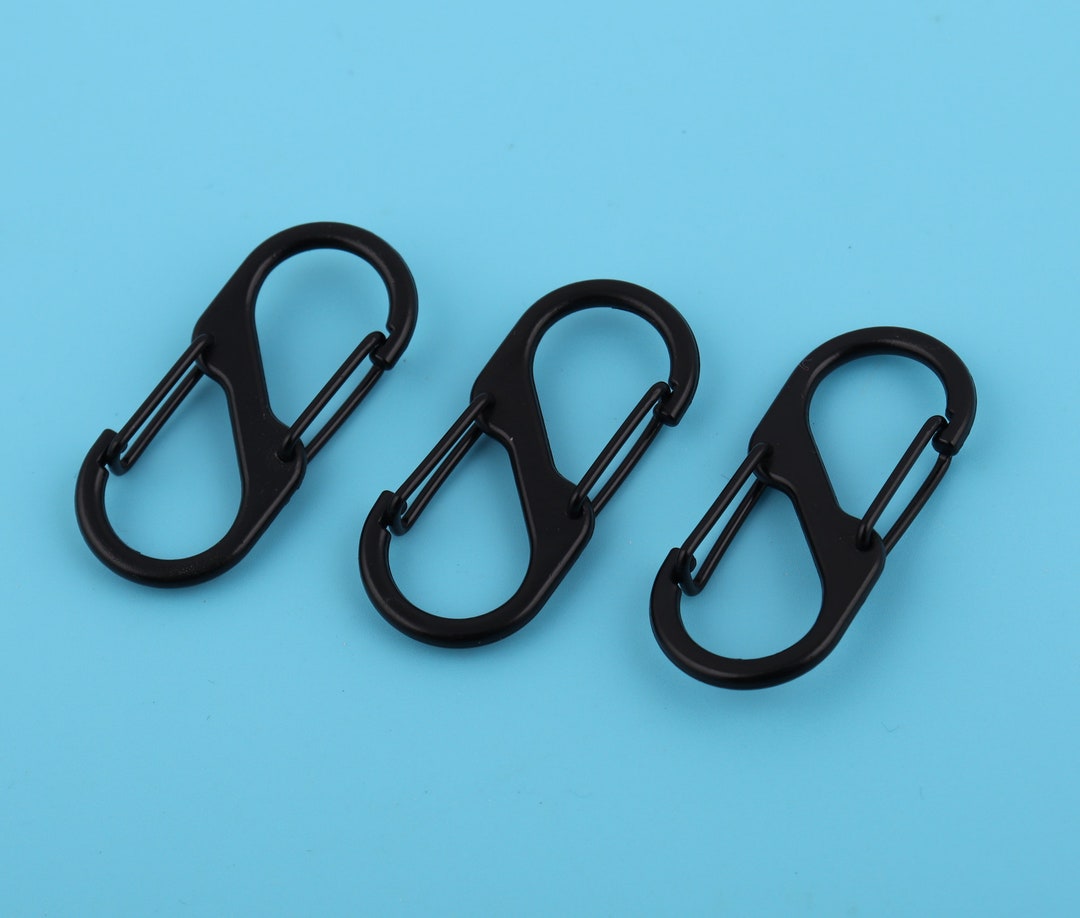 4018mm Matte Black S Biner Shape Carabiner Key Chain Key Ring Outdoor ...